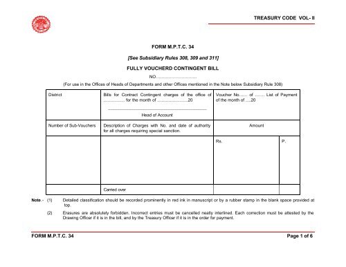 TREASURY CODE VOL- II FORM M.P.T.C. 34 ... - Mptreasury.org