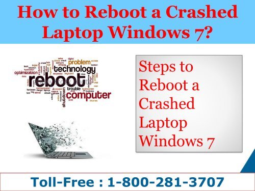 How to Reboot a Crashed Laptop Windows 7| 1-800-281-3707