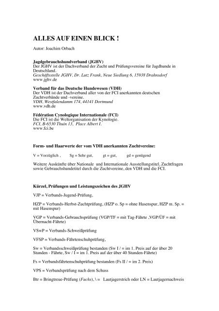 ALLES AUF EINEN BLICK ! - Jäger