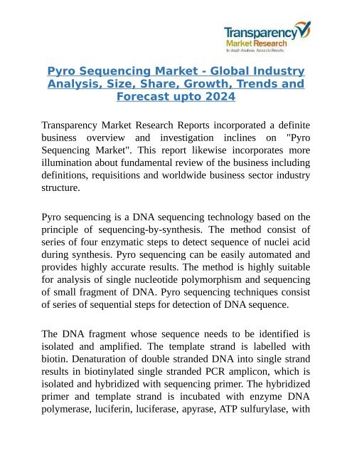 Pyro Sequencing Market