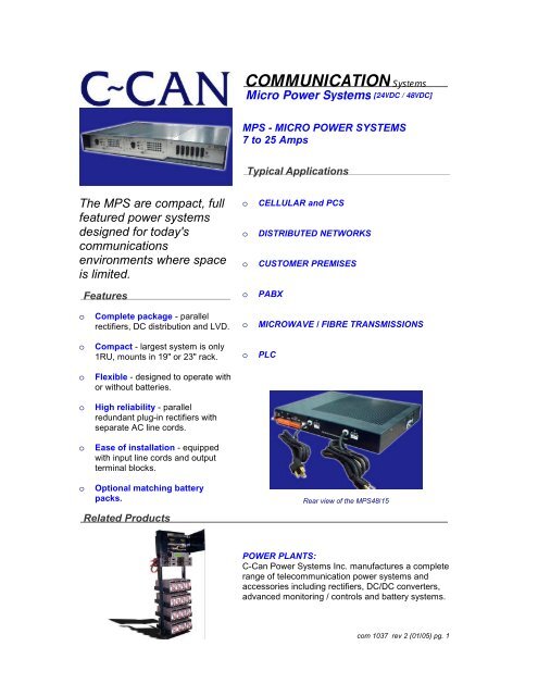 COMMUNICATION - C-Can Power Systems Inc.