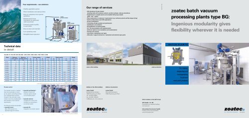 zoatec batch vacuum processing plants type BG: Ingenious ...