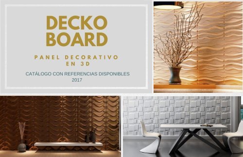 CATALOGO DECKO BOARD- PANEL 3D - Julio 2017