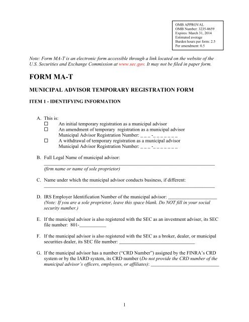 Securities And Exchange Commission Forms