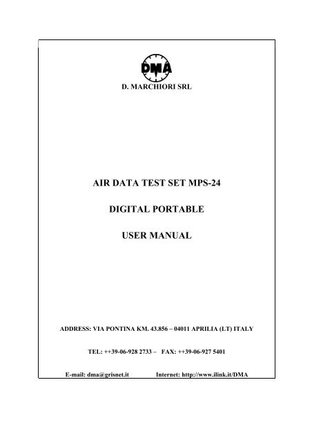 air data test set mps-24 digital portable user manual - AvionTEq