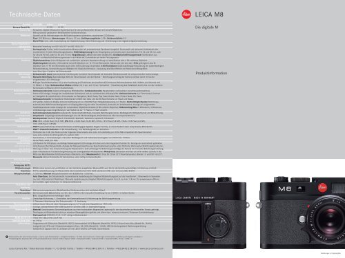 Leica M8 PDF - Manufactum