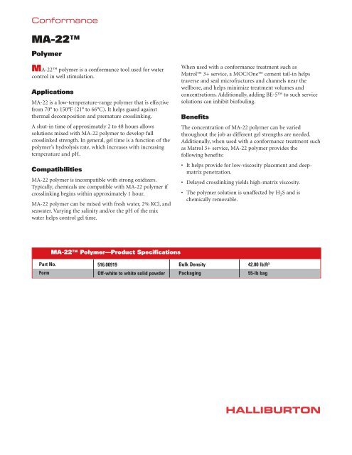 MA-22™ - Halliburton