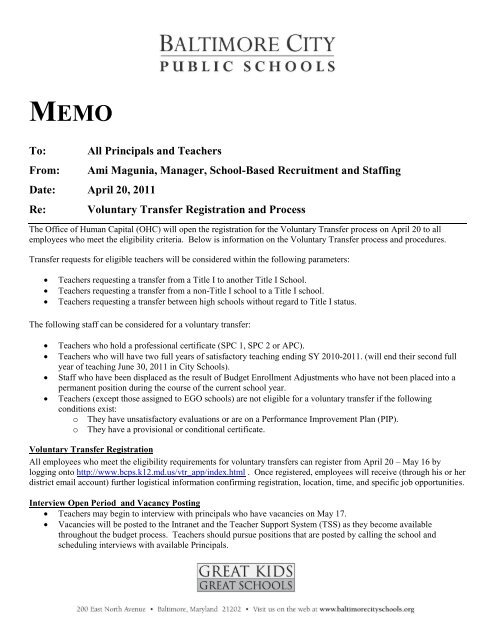 To: All Principals and Teachers From: Ami Magunia, Manager ...