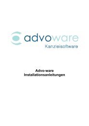 INSTALLATIONSANLEITUNG - Advoware Kanzleisoftware