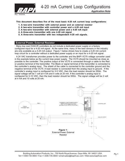 4-20 mA Current Loop Configurations - Building Automation ...