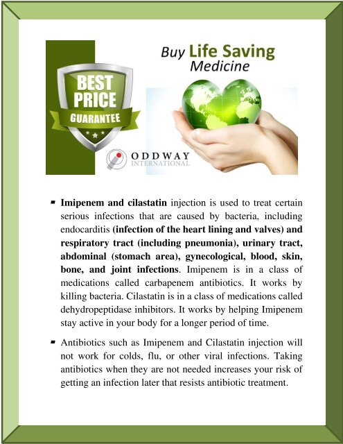 Zienam Injection MSD | Zienam Imipenem & Cilastatin Injection ...