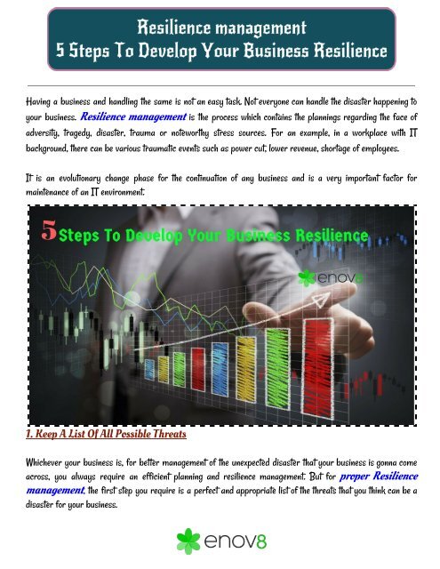 Resilience Management - 5 Steps To Develop Your Business Resilience