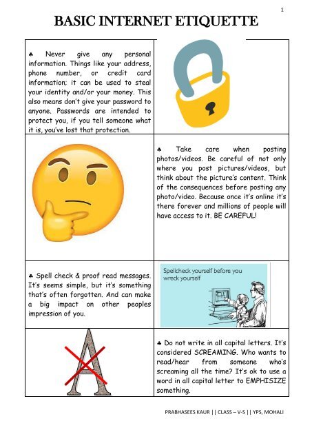 Never give any personal information