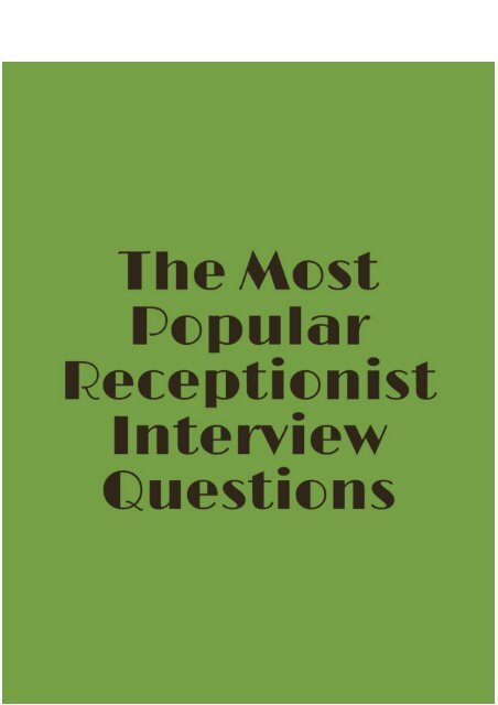 The Most Popular Receptionist Interview Questions