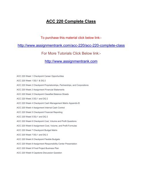 ACC 220 Complete Class