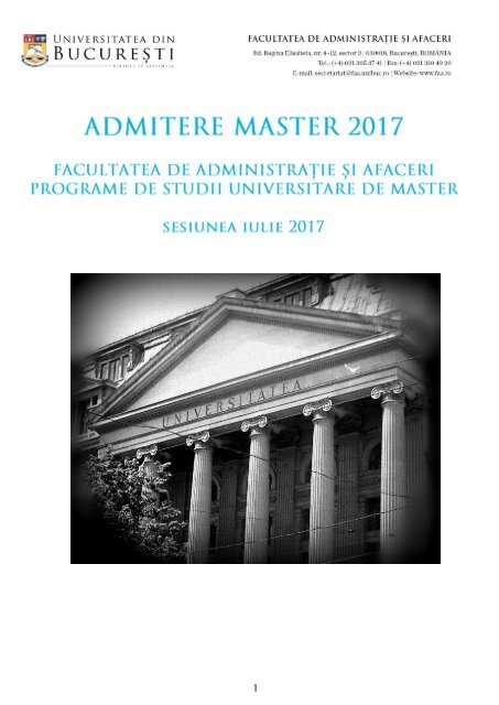 UB-FAA - BROSURA ADMITERE - MASTER 2017