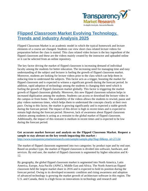 Flipped Classroom Market