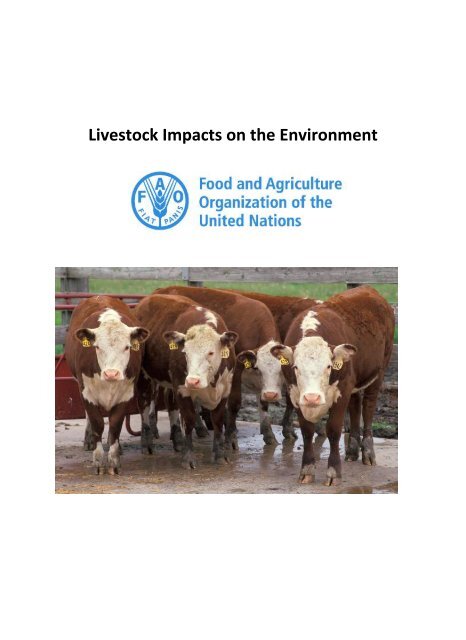 Livestock impacts on the environment