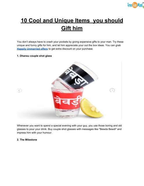10 Cool and Unique Items you should Gift him