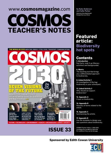 Cosmos Magazine - Issue 33 - Edith Cowan University