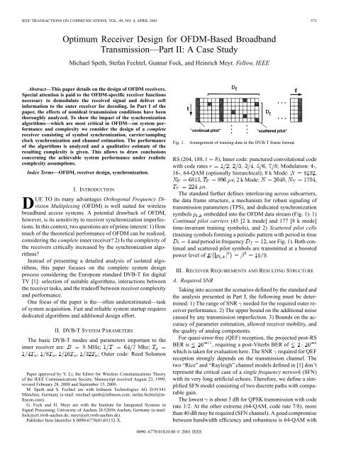 Optimum receiver design for OFDM-based broadband transmission ...