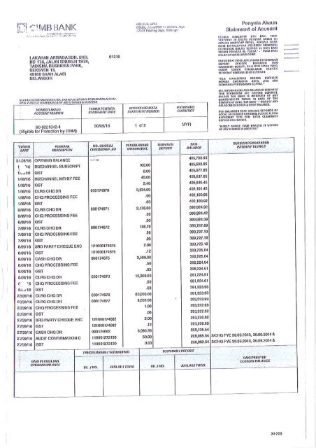 bank statement edited