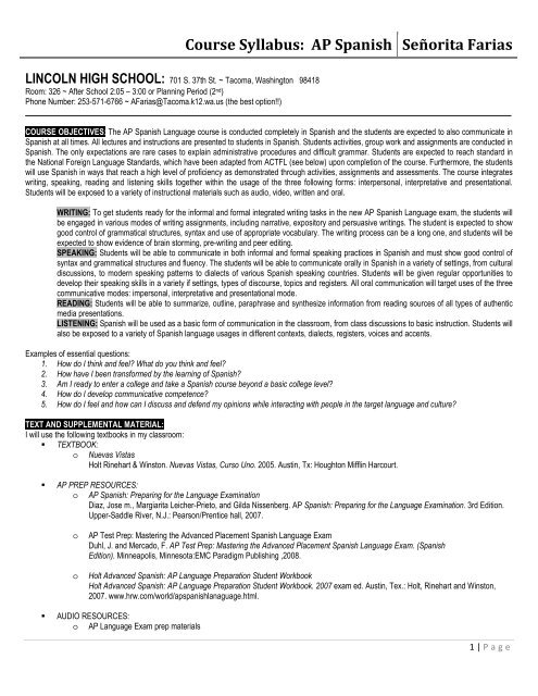 Advanced Placement Syllabus