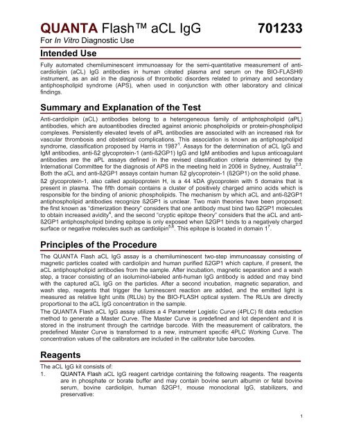 QUANTA Flash aCL IgG - INOVA Diagnostics