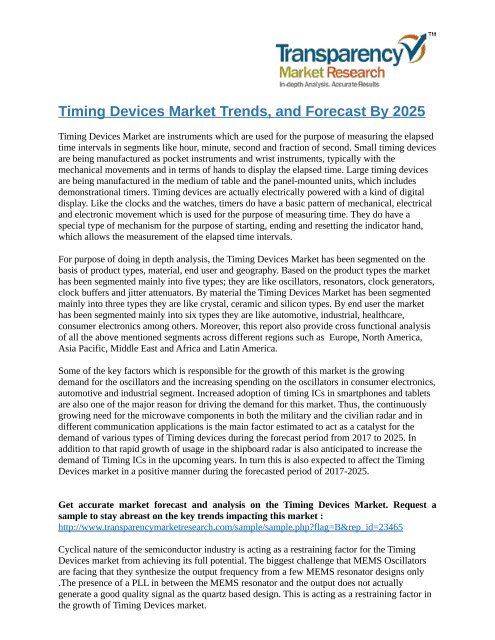 Timing Devices Market