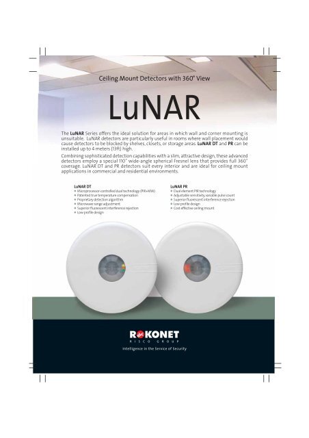 RISCO Group LUNAR DT Intruder detectors product datasheet