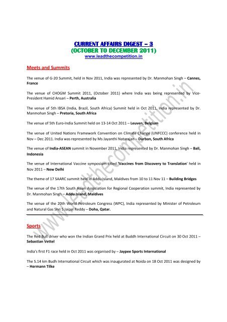 CURRENT AFFAIRS DIGEST3 - Lead the Competition
