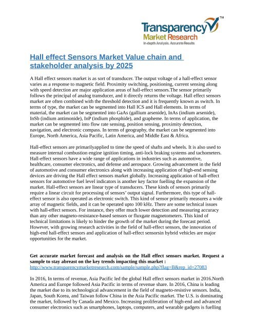 Hall effect sensors market