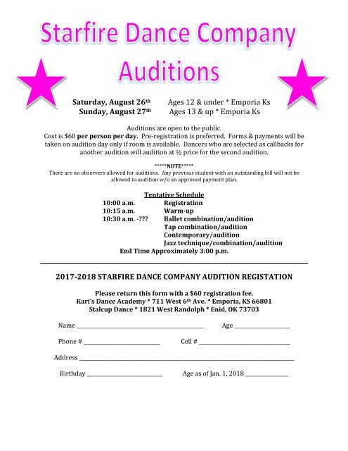 Dance Audition Application