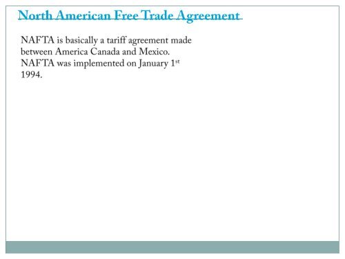 north american free trade agreement