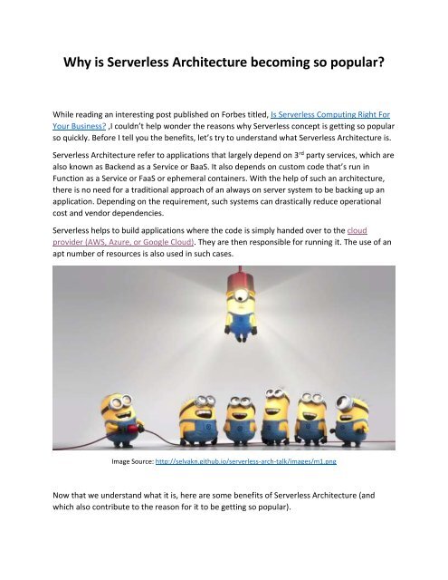 Why is Serverless Architecture becoming so popular?