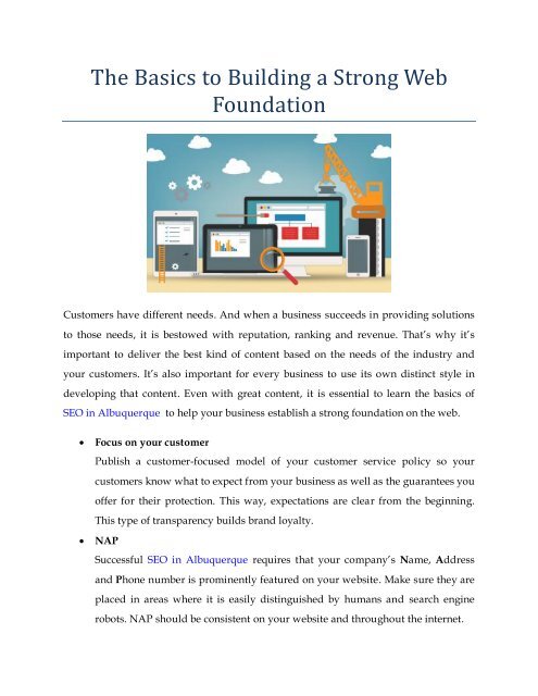 The Basics to Building a Strong Web Foundation