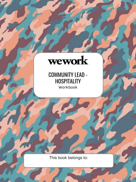 Workbook- Community Lead - Hospitality
