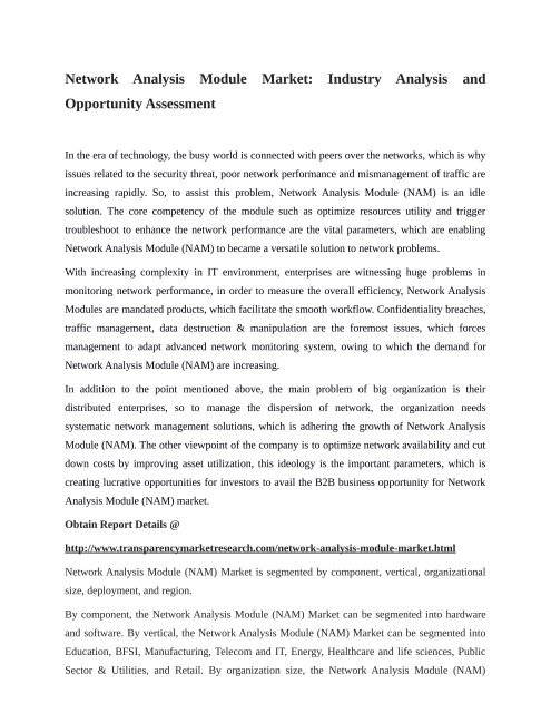 Network Analysis Module Market