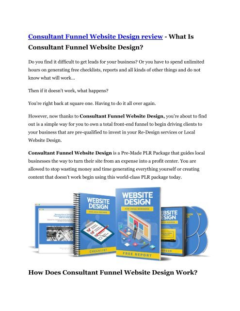 Consultant Funnel Website Design review in detail – Consultant Funnel ...