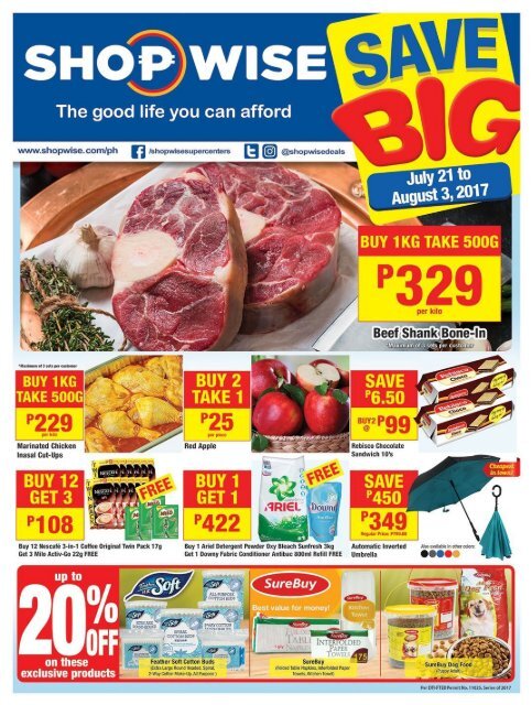 SHOPWISE GROCERY CATALOG ends August 3, 2017