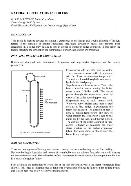 Natural Circulation in Boilers