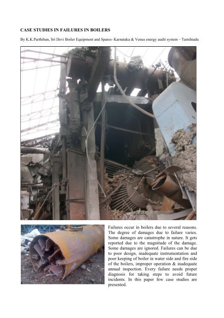 Case studies in boiler failures