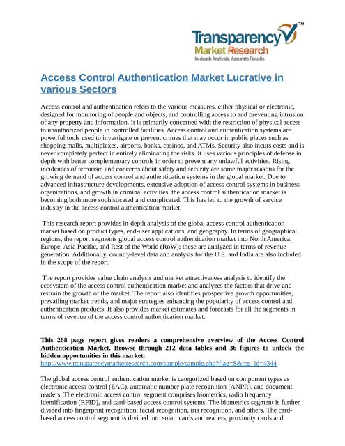 access control authentication market