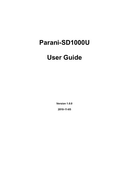 manual PARANI-SD1000U