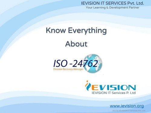 ISO 24762 Disaster Recovery Manager Training Certification