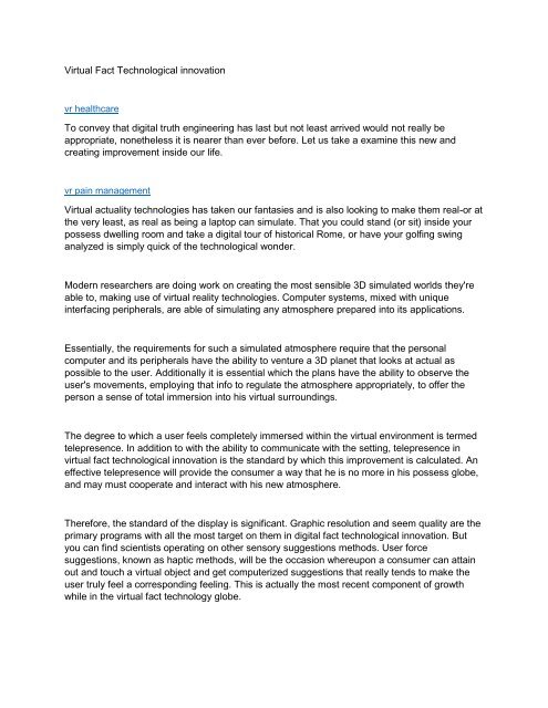 Virtual Fact Technological innovation5