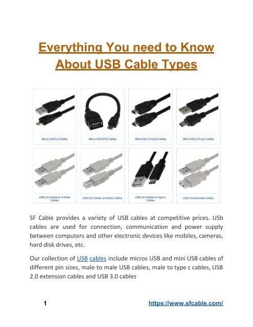 Everything You Need to Know About USB Cable Types