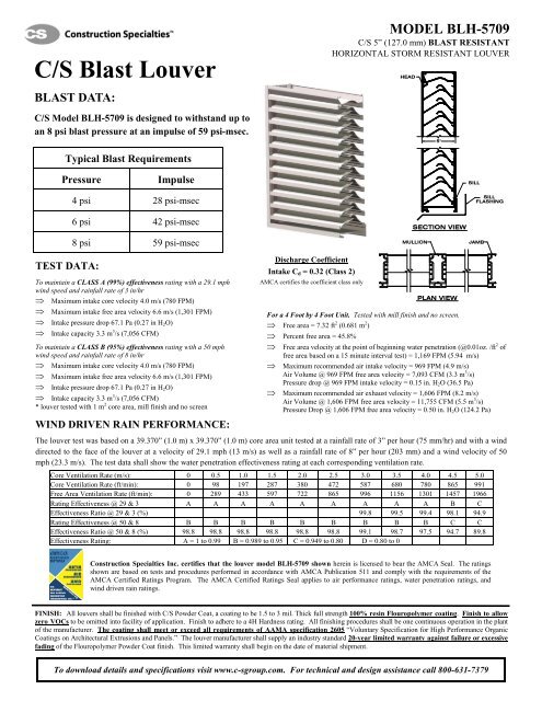 C/S Blast Louver - Construction Specialties, Inc.