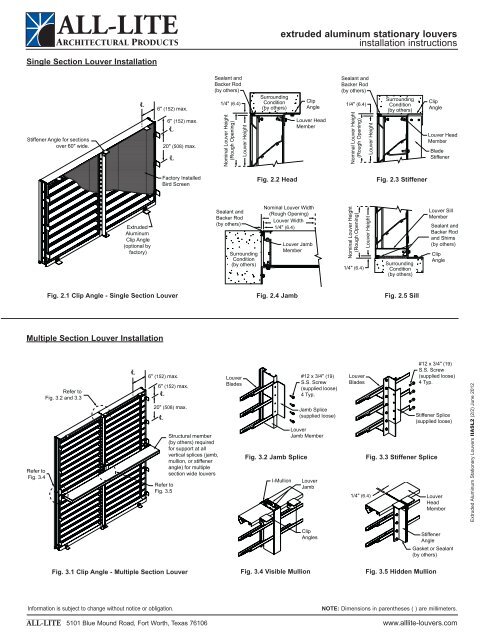 Single Section Louver Ins