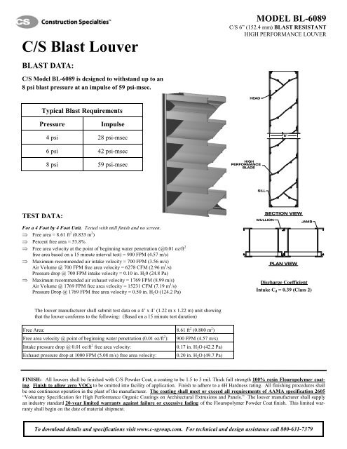 C/S Blast Louver - Construction Specialties, Inc.